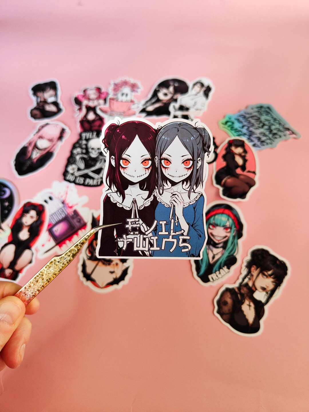 Stickers "evil Twins Anime Girls" Laptop Stickers, Horror,weird,dark ...