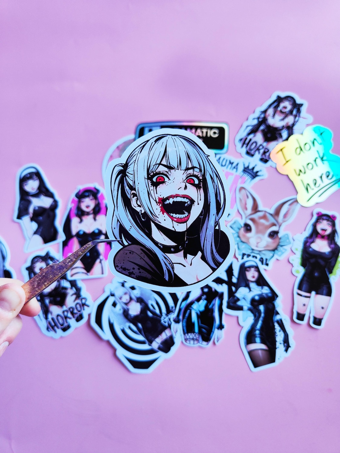 Stickers "creepy Horror Anime Girl" Laptop Stickers, Dark Aesthetic ...