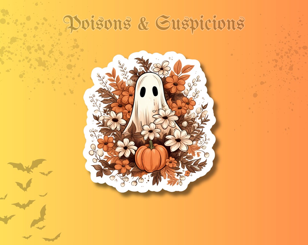 Cute Ghost STICKER Gothic Bullet Journal Laptop Decal Halloween Spooky ...