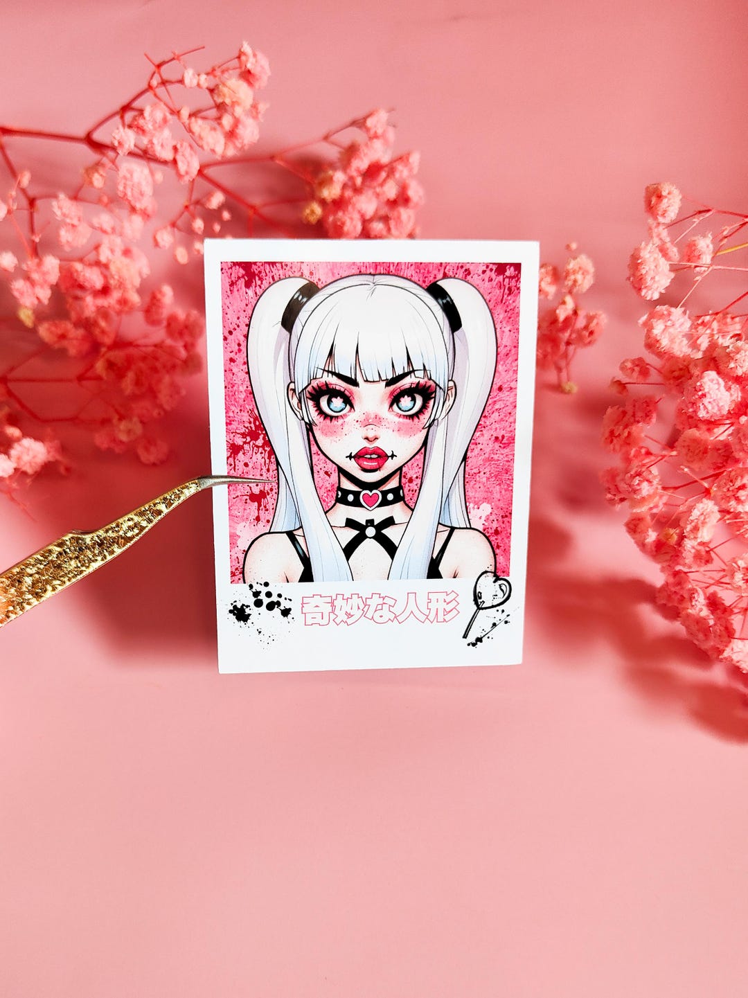Stickers "anime Creepy Doll" Polaroid Style, Laptop Stickers, Waifu ...