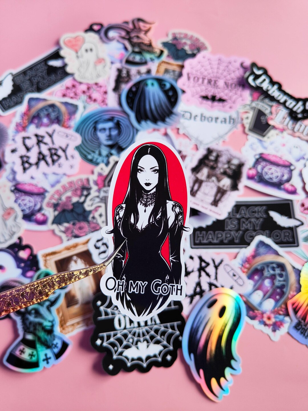 Stickers "gothic Girl Oh My Goth" Laptop Stickers, Morticia, Dark ...