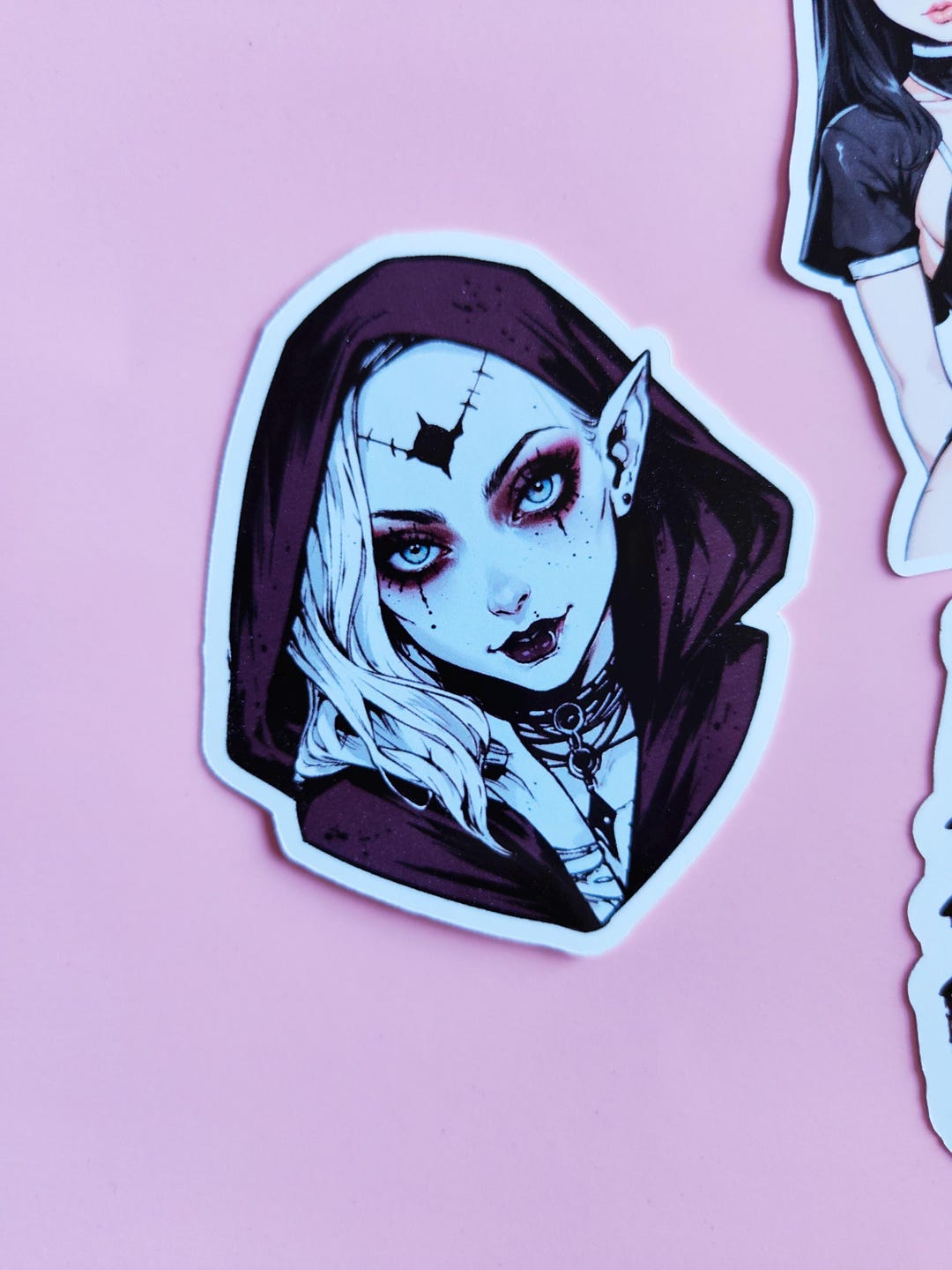 Stickers "creepy Nosferatu Anime Girl" Laptop Stickers, Dark Aesthetic ...