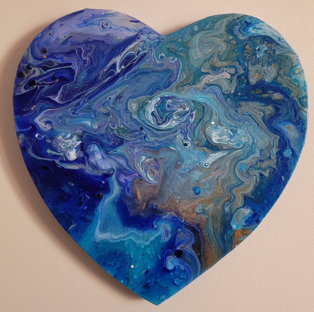 Turquoise Blue Fluid Art Painting - Etsy