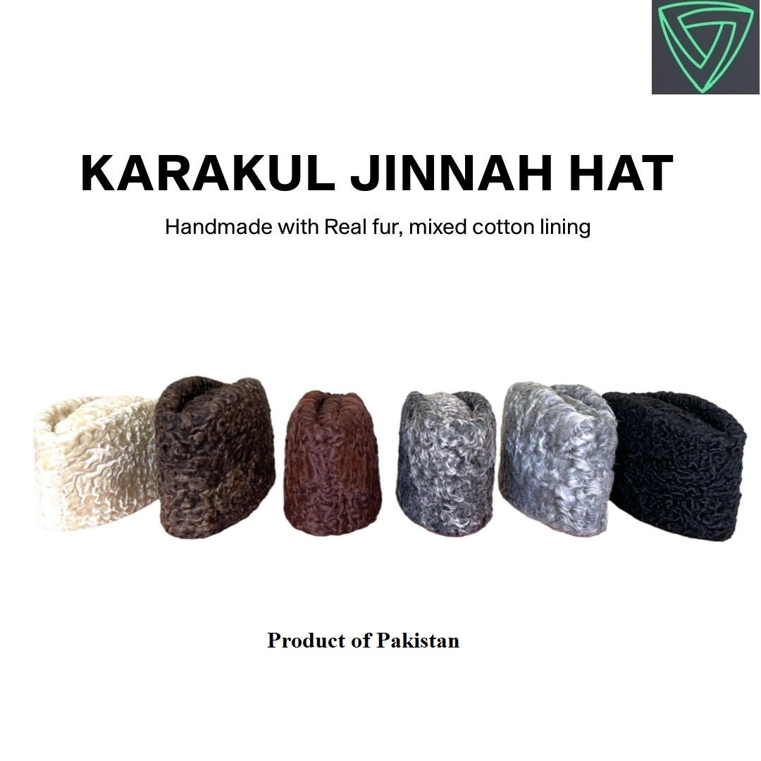 Karakul JINNAH Cap Handmade Diplomat Winter Hat, BROADTAIL Kufi Fur Hat ...