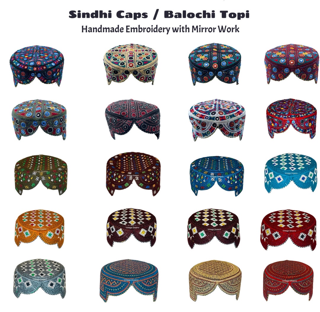 Sindhi Topi Balochi Topi Trendy Traditional Vibrant Colorful Topi ...