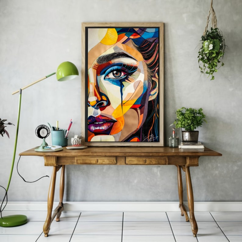 Colorful Woman Portrait Wall Art Print, Abstract Girl Poster, Home ... Colorful Woman Portrait Wall Art Print, Abstract Girl Poster, Home ...