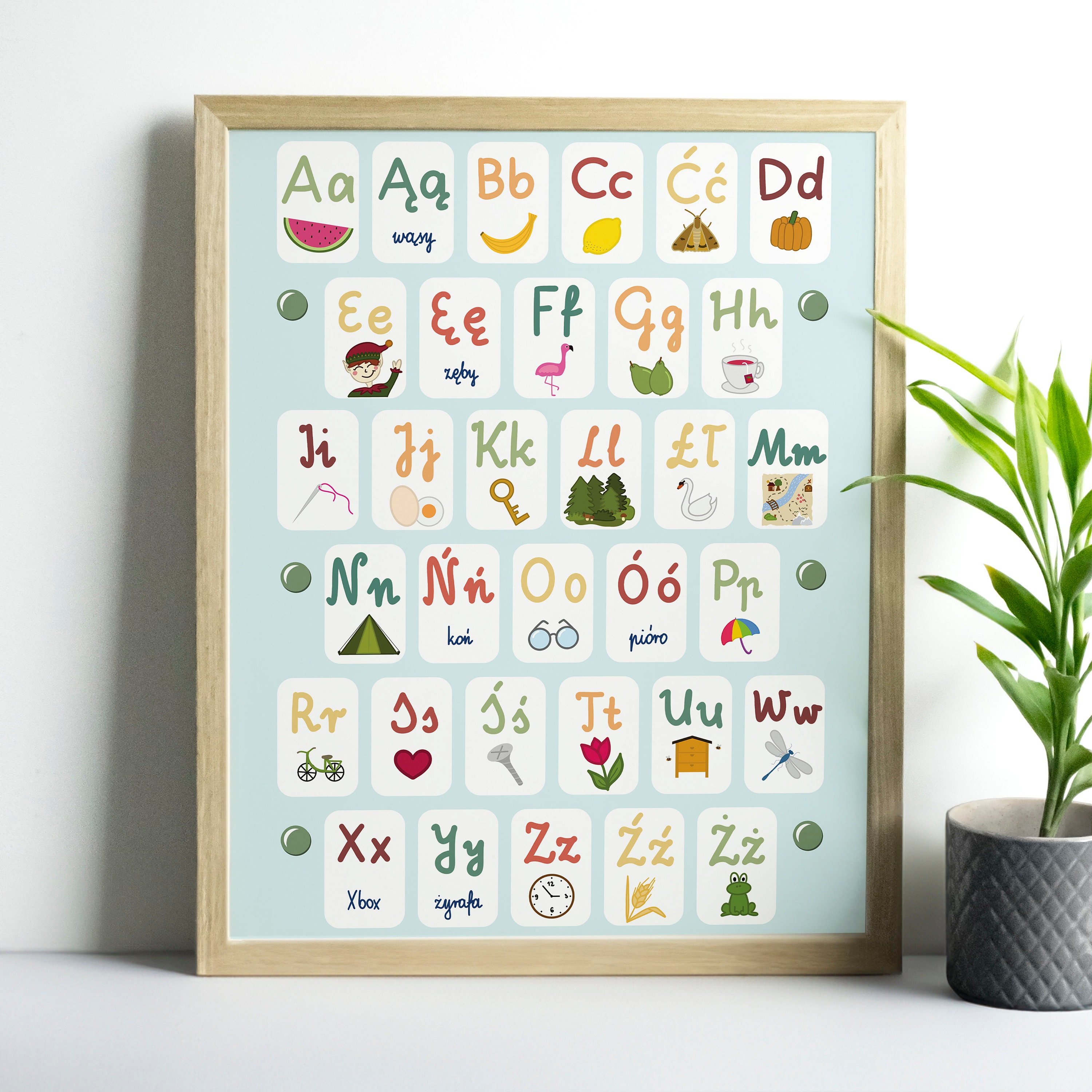 Polish Alphabet Poster to Print for Children. Hand-painted - Etsy