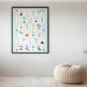 English Alphabet Poster to Print for Children. Hand-painted - Etsy