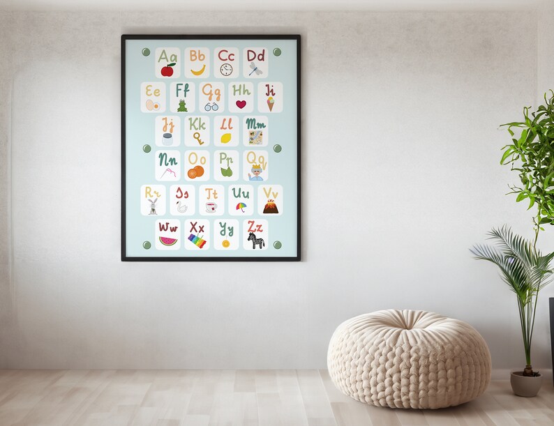 English Alphabet Poster to Print for Children. Hand-painted - Etsy