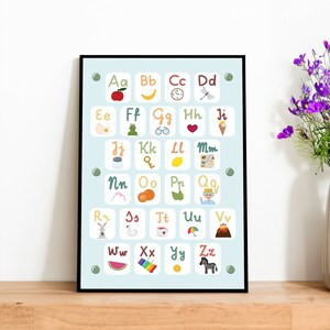 English Alphabet Poster to Print for Children. Hand-painted - Etsy