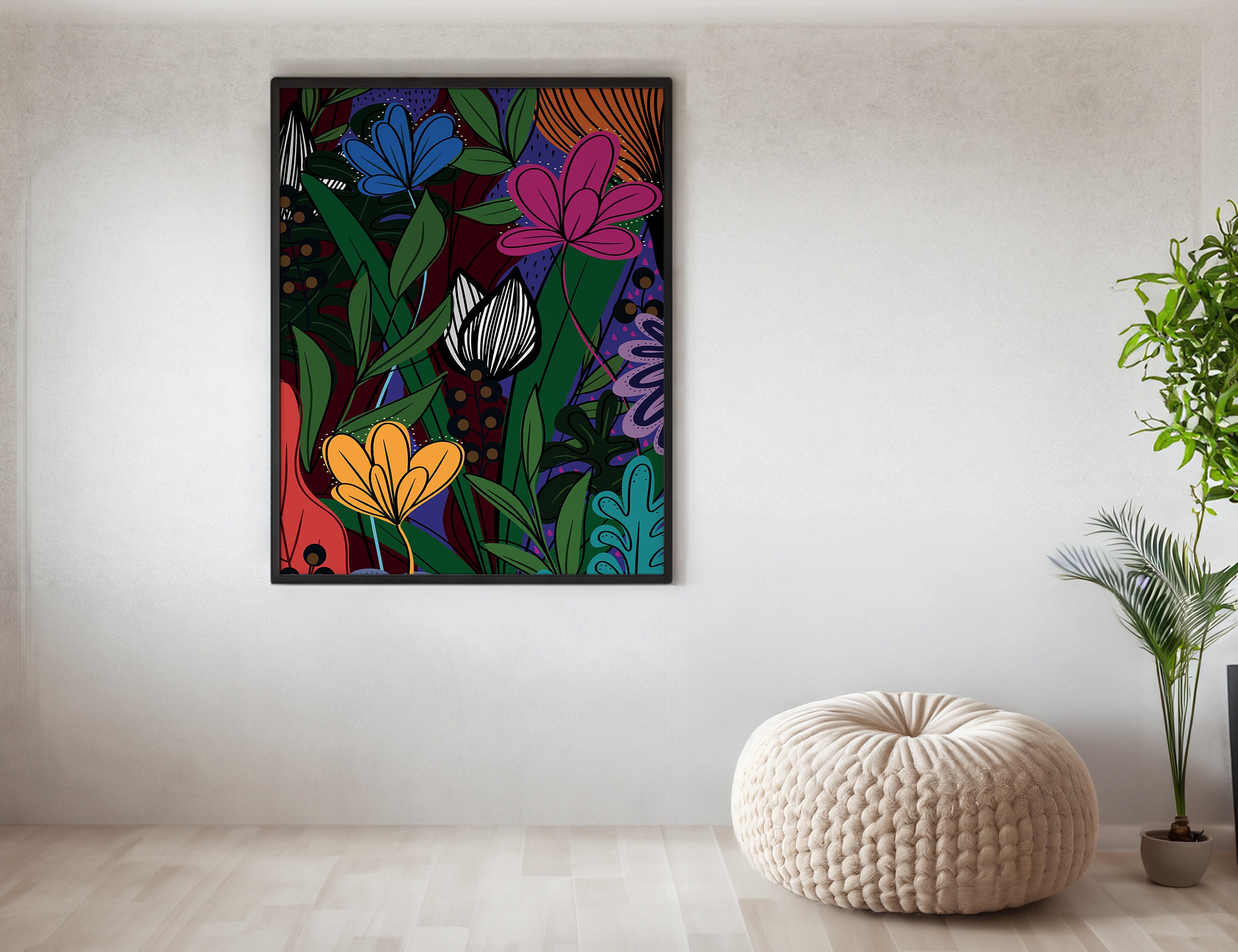 Abstract Flowers Printable Poster Hand-painted - Etsy