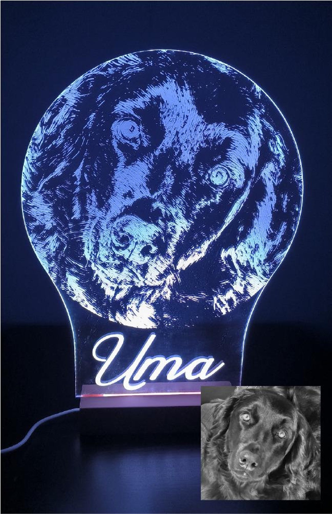 Personalized LED Lamp, Photo-based, Unique Gift, Photo Lamp, Interior ...