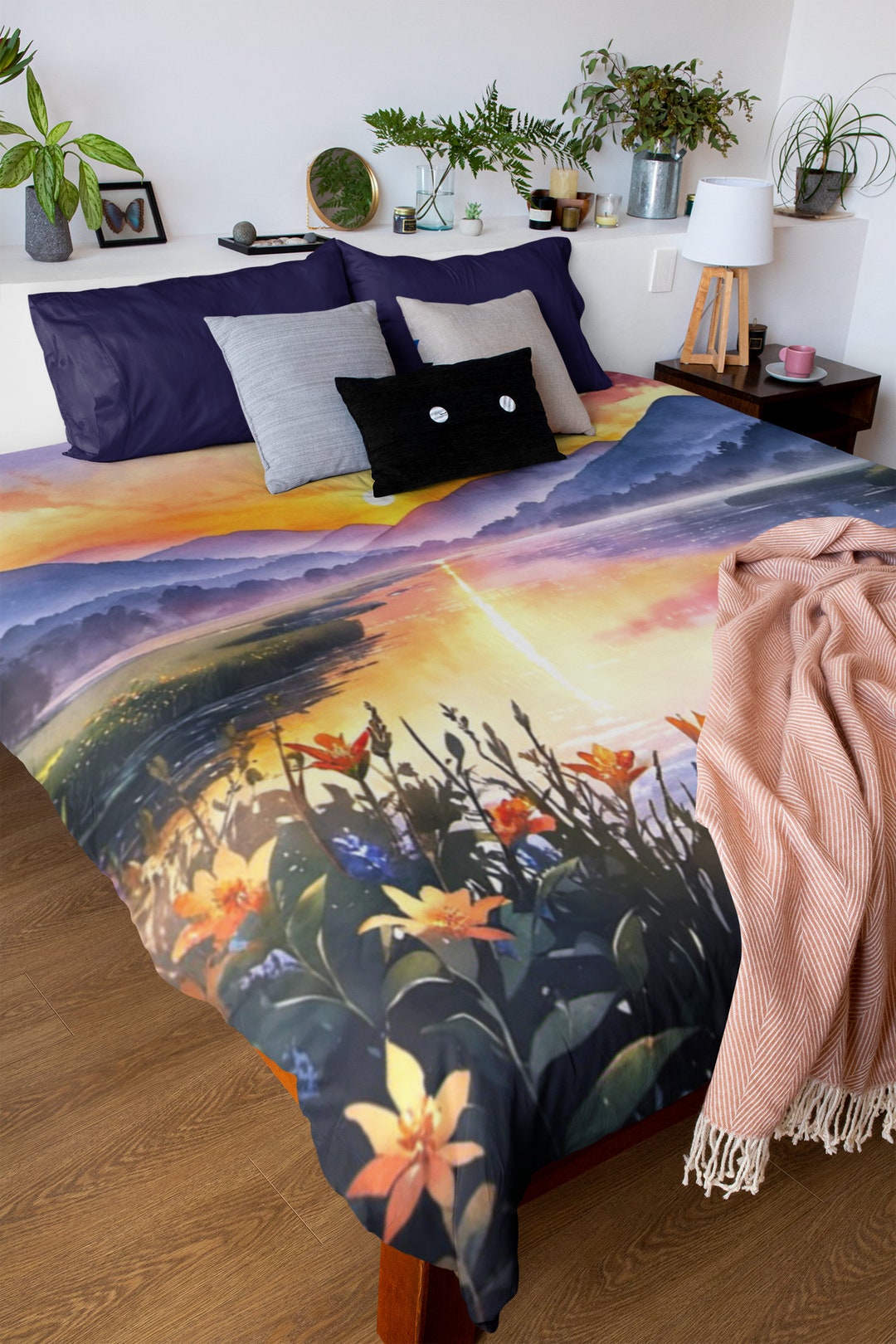 Lakeside Dusk Landscape Comforter for Explorers and Travelers ...