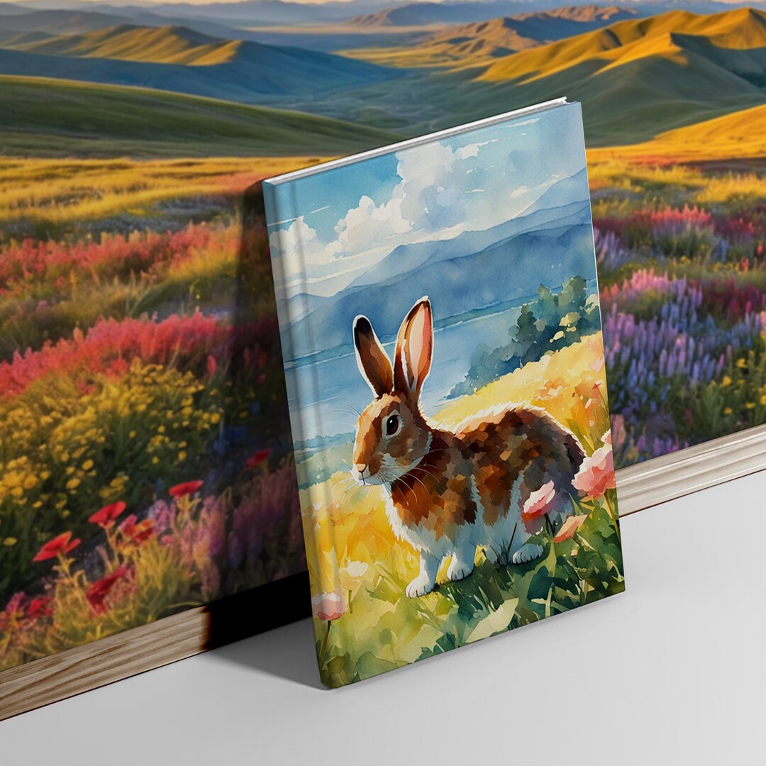 Spring Rabbit Easter Landscape Hardcover Journal, Holiday Wilderness ...