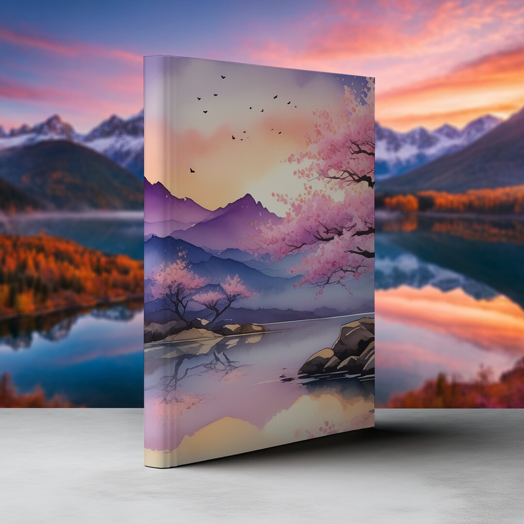 Cherry Blossom Lake Landscape Hardcover Journal, Environmentalist ...