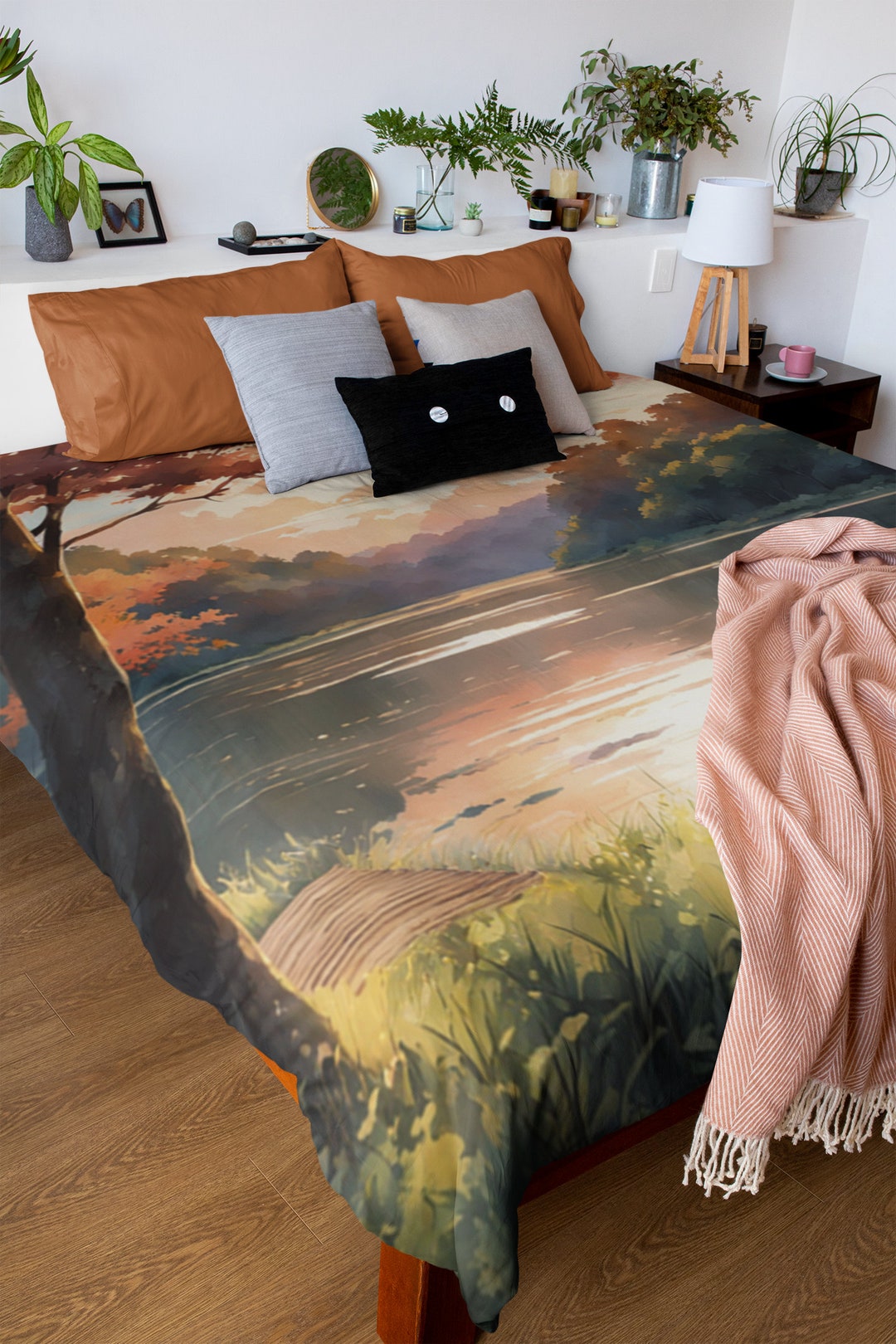 Sunset Lake Landscape Comforter for Travel and Nature Enthusiasts ...