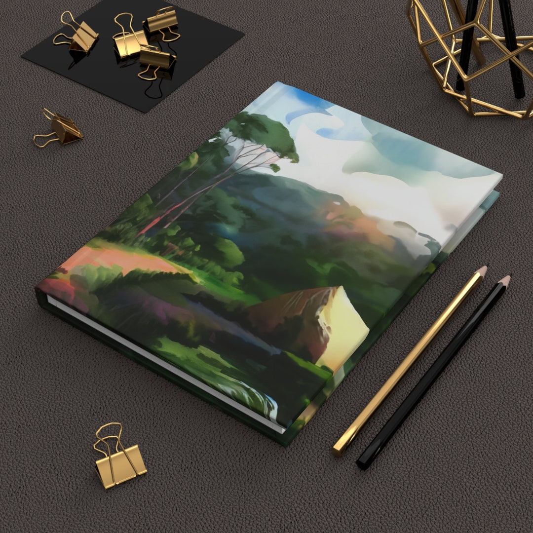 Jungle Path Landscape Design Hardcover Journal, Semi-abstract Notebook ...