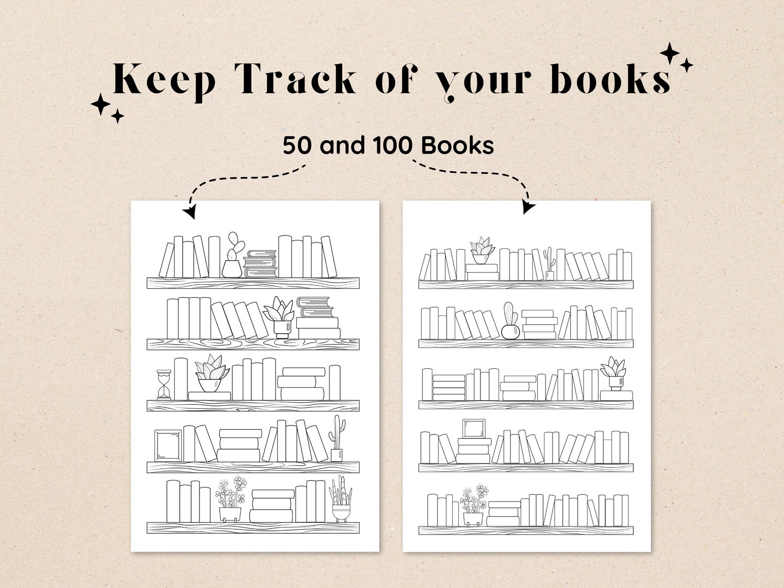 Reading Tracker Printable, Bookshelf Reading Log A4 Letter, Book ...
