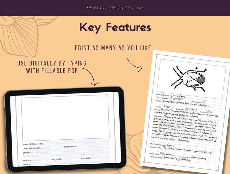 Specimen Field Note Digital Template, Grinnell Field Notes, Grinnell ...