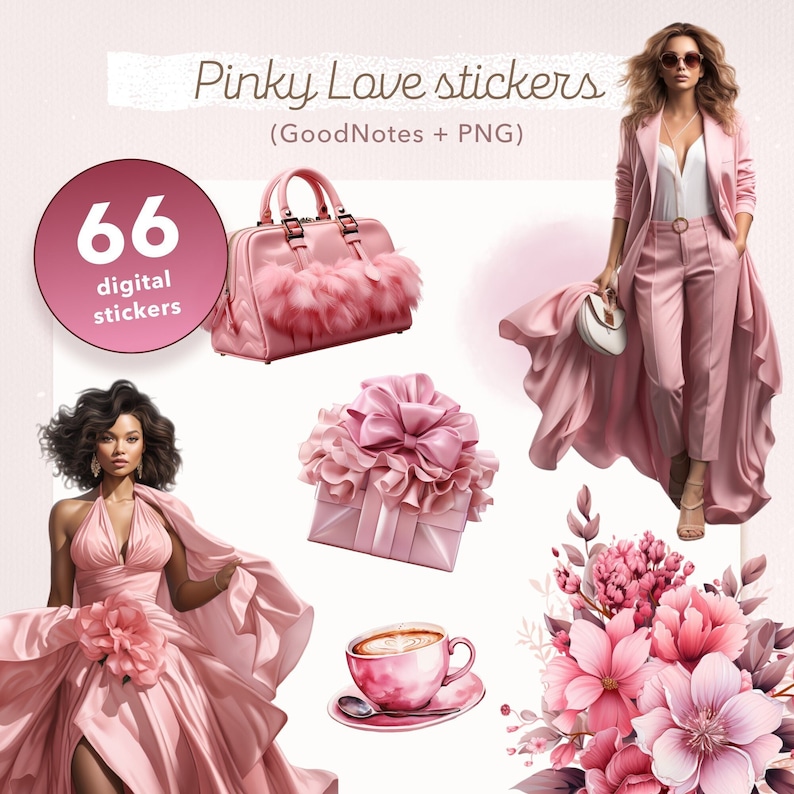 Digital Planner Stickers, Feminine Clipart, Goodnotes Digital Books ...