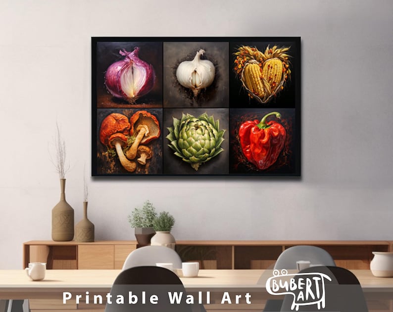Printable Kitchen Poster, Vegetables Poster on Black Background ...