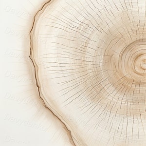 Set of 3 Square Tree Ring in Neutral Tones, Printable Wall Art ...