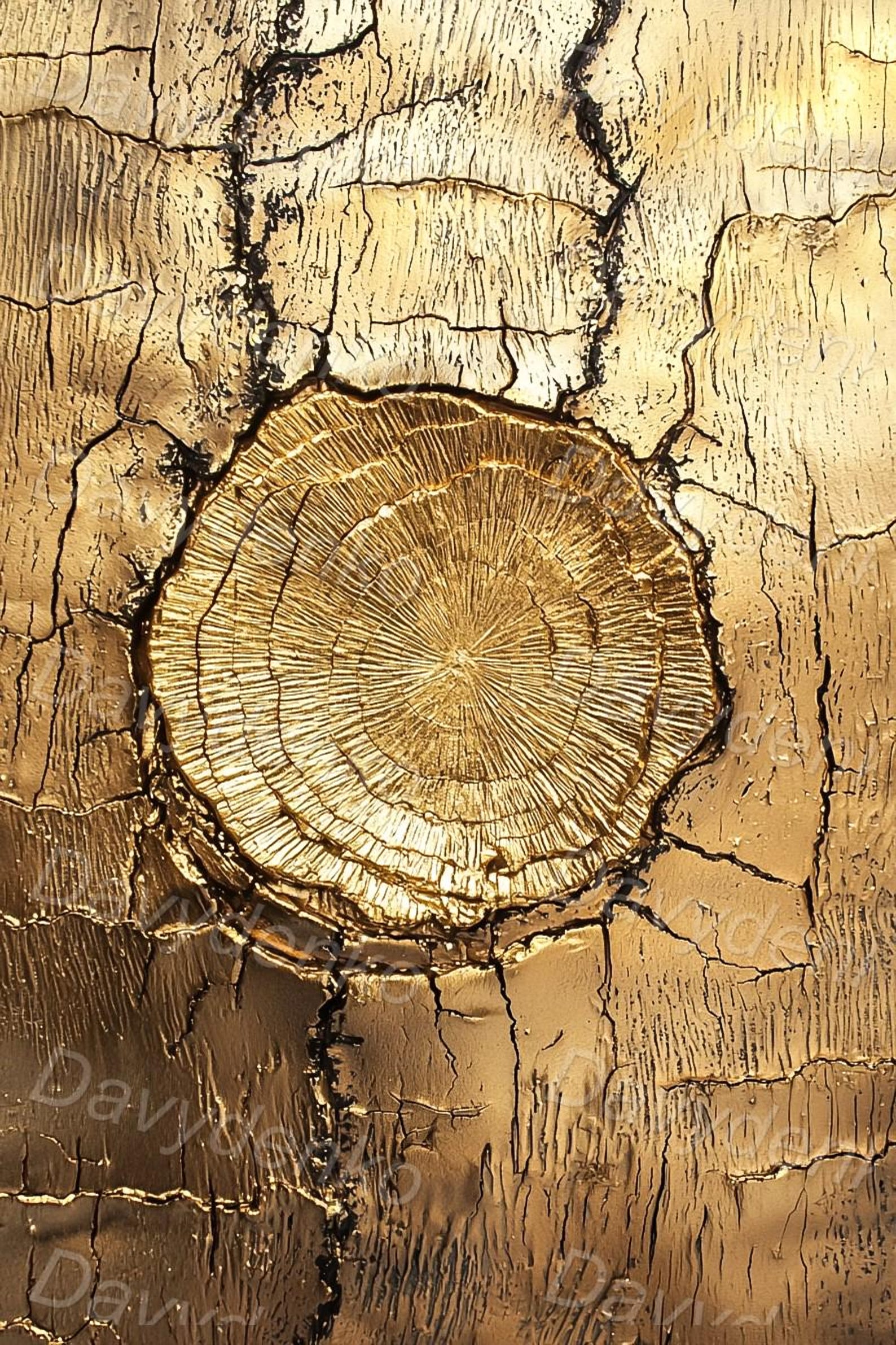 Gold Tree Texture Printable Set of 3 Posters Tree Trunk Wall Art in ...