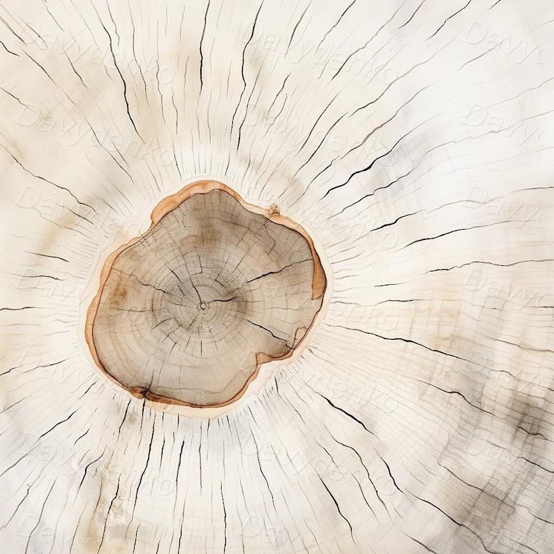Set of 3 Square Tree Ring in Neutral Tones, Printable Wall Art ...