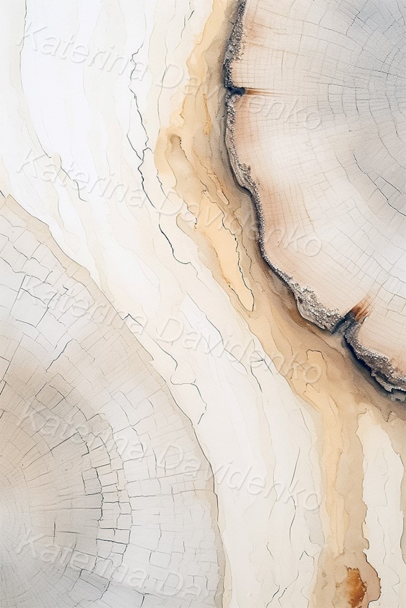 Beige Tree Ring Prints Set of 3 Posters Wood Slice Prints Tree Ring Art ...