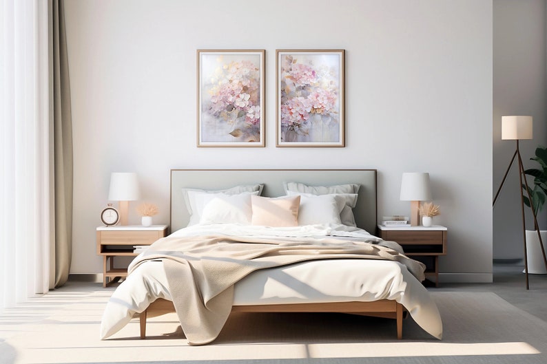 Hydrangea Poster Set of 2 Prints Hydrangea Large Painting Hydrangea ...