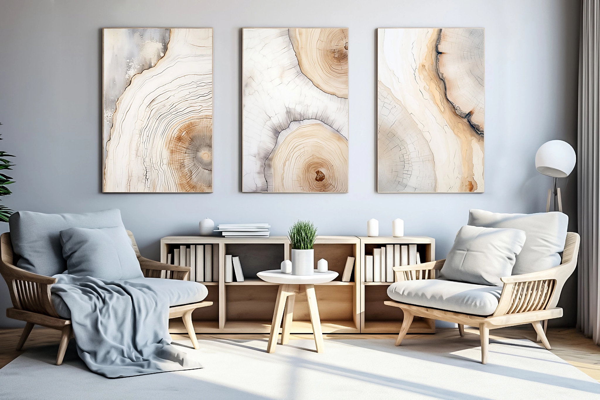 Beige Tree Ring Prints Set of 3 Posters Wood Slice Prints Tree Ring Art ...