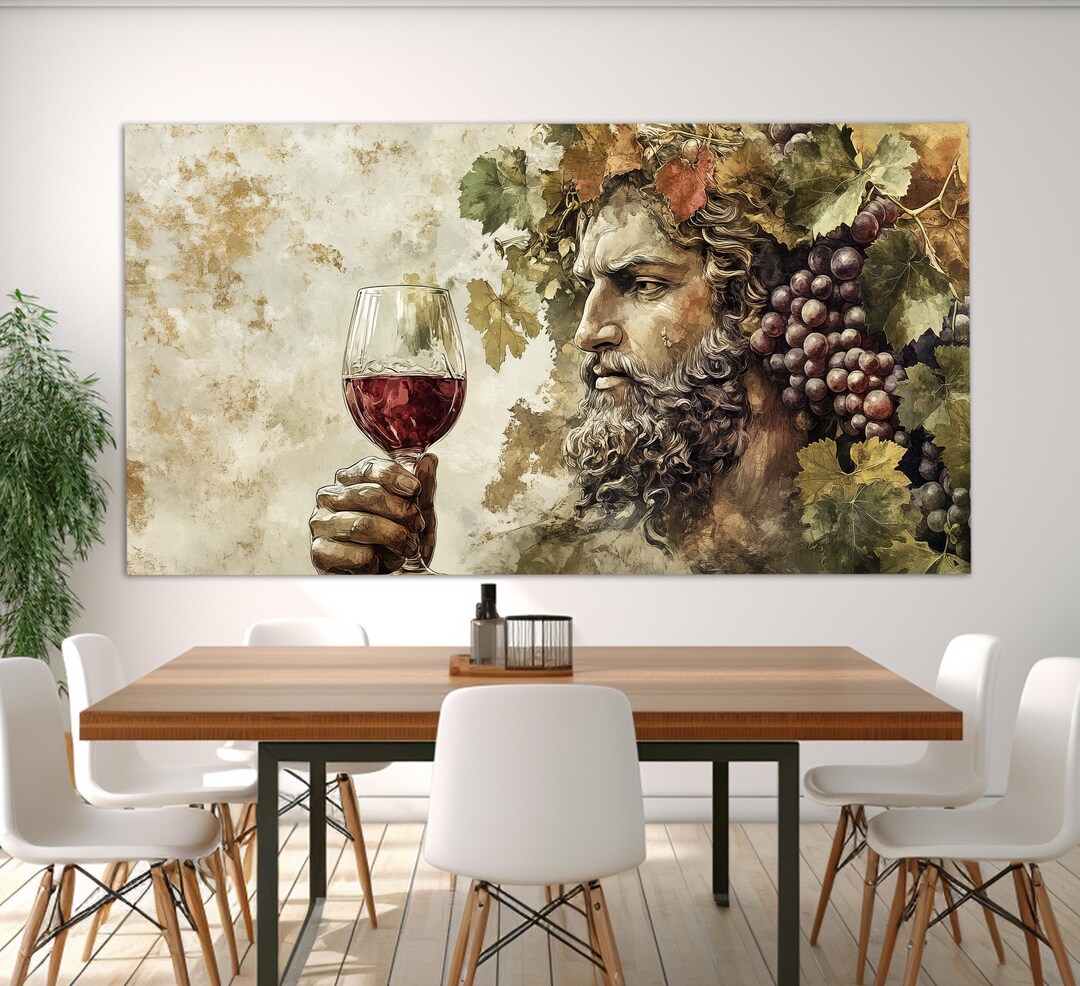 Wine Wall Art, Dionysus - God of Wine-making Canvas Print, Kitchen Wall ...