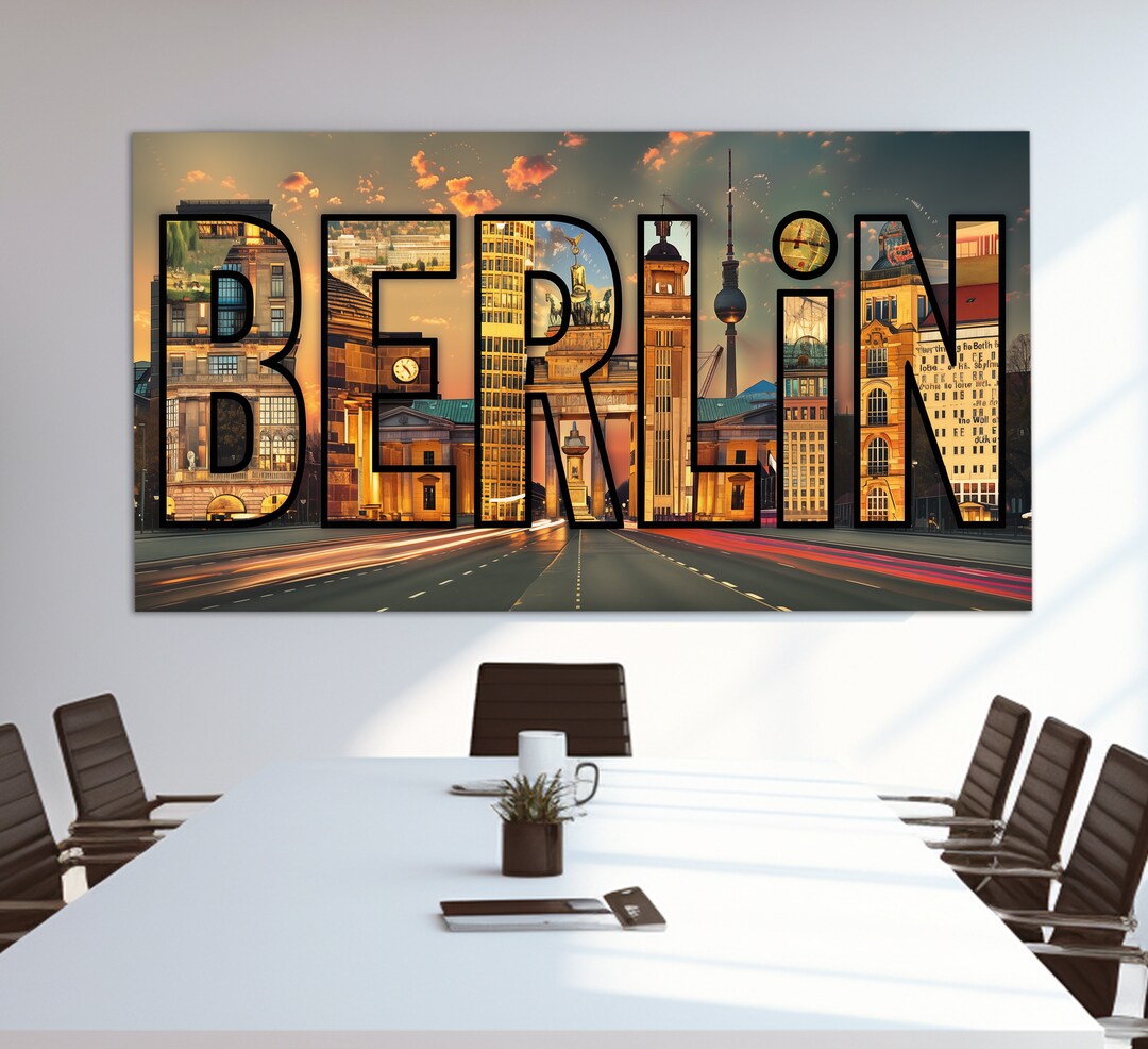 Berlin Sign Canvas Print, Abstract Berlin Wall Art, Berlin Painting ...