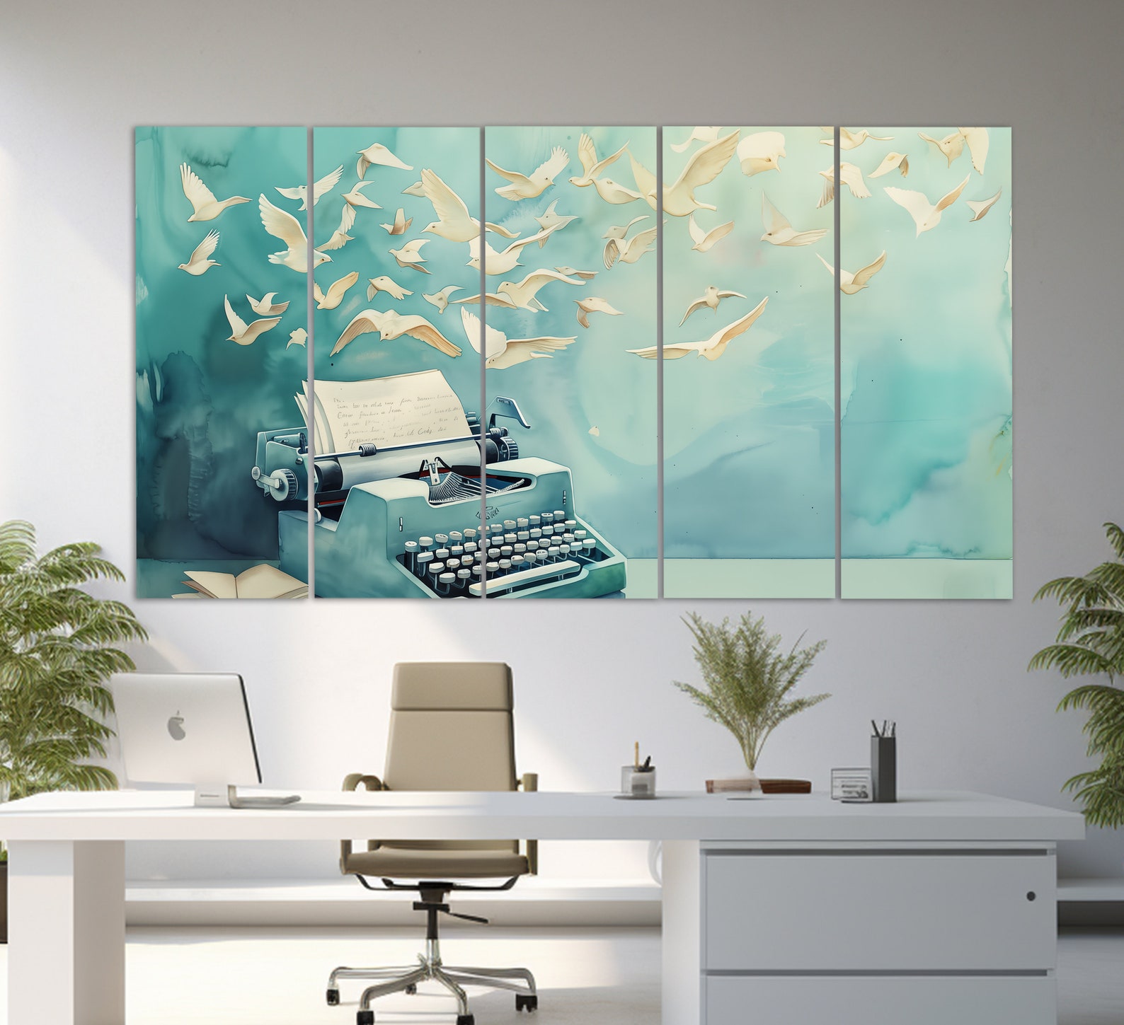 Abstract Typewriter Canvas Print, Writer Gift, Typewriter Poster ...