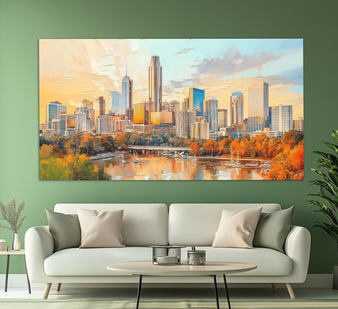 Abstract Atlanta Canvas Print in an Oil Painting Style, Atlanta ...