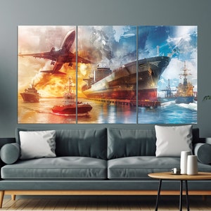 Logistics Wall Art, Logistics Office Wall Decor, Plane and Ships Print ...