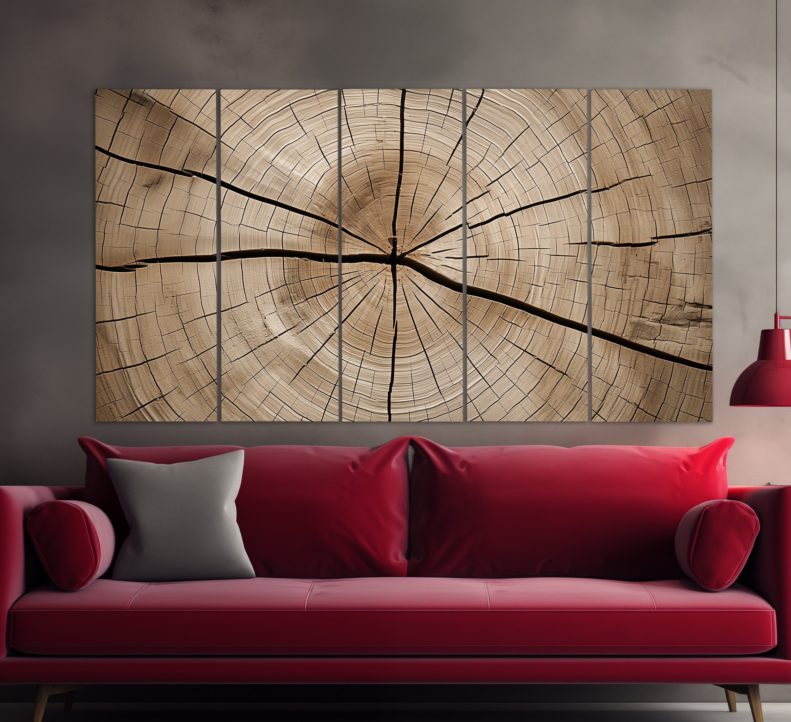 Abstract Wood Canvas Print, Neutral Tones Wooden Wall Art, Warm Tones ...
