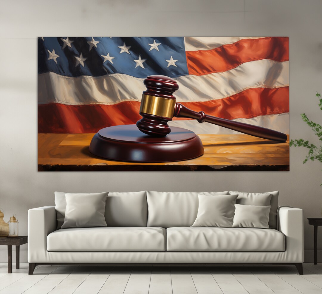 Law Wall Art, Judge Hammer Canvas Print, Lawyer Gift, Justice Painting ...