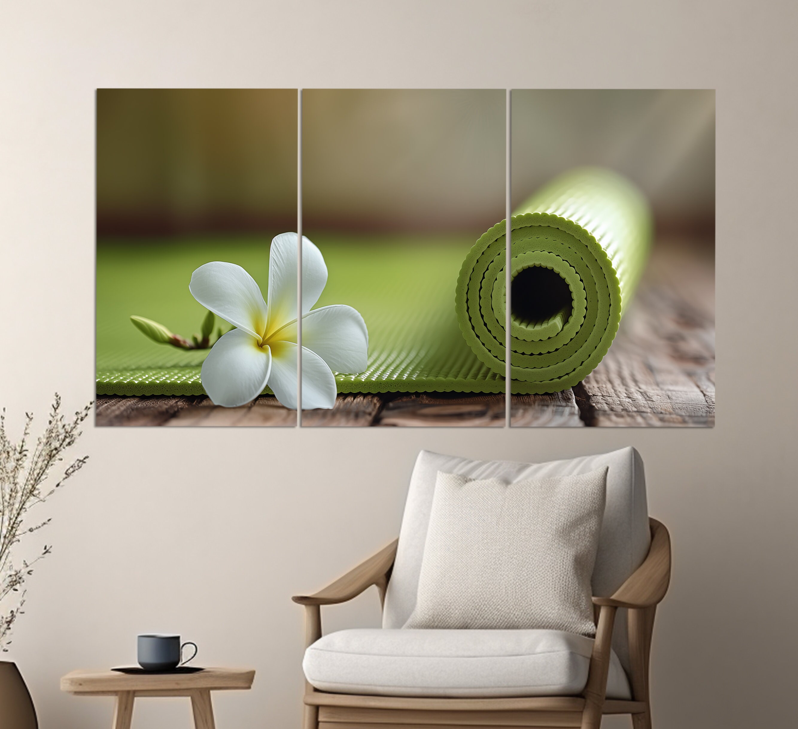 Yoga Wall Art, Yoga Mat Canvas Print, Yoga Class Wall Decor, Pilates ...