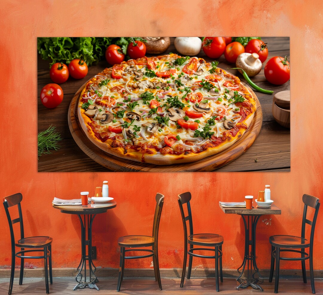 Pizza Canvas Print, Pizza Wall Art, Pizzeria Wall Decor, Baker Gift ...
