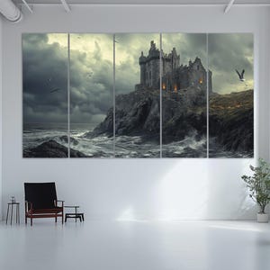 Ancient Irish Castle Canvas Print in a Vintage Oil Painting Style ...