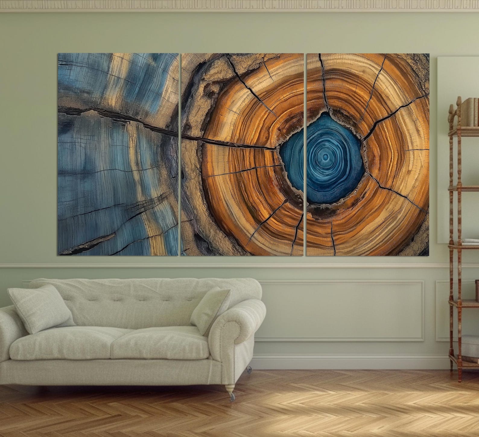 Abstract Tree Rings Canvas Print, Colorful Wood Neutral Tones Wall Art ...