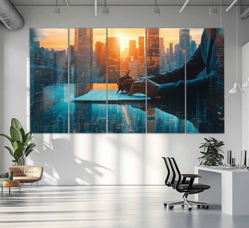 Signing a Contract Canvas Print, Office Wall Decor, Office Wall Art ...