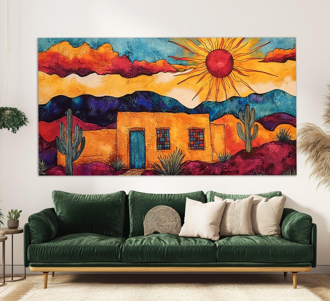 Boho Style Santa Fe Desert Seal Canvas Print, Southwest New Mexico Wall ...