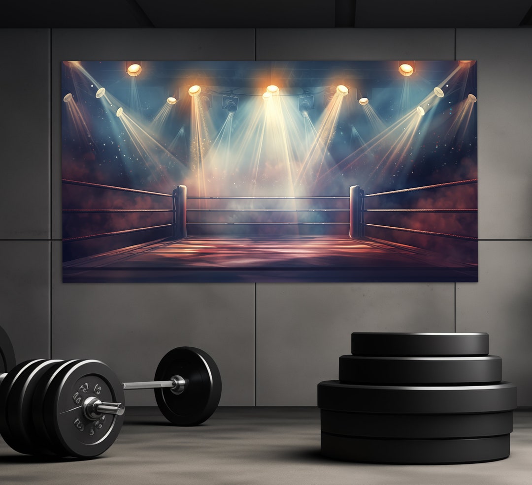 Boxing Ring Canvas Print, Abstract Boxing Painting, Gym Wall Decor, MMA ...
