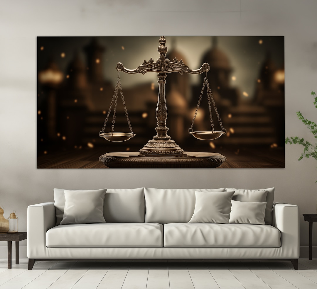 Scales of Justice Canvas Print, Justice Wall Art, Judge Scales Canvas ...