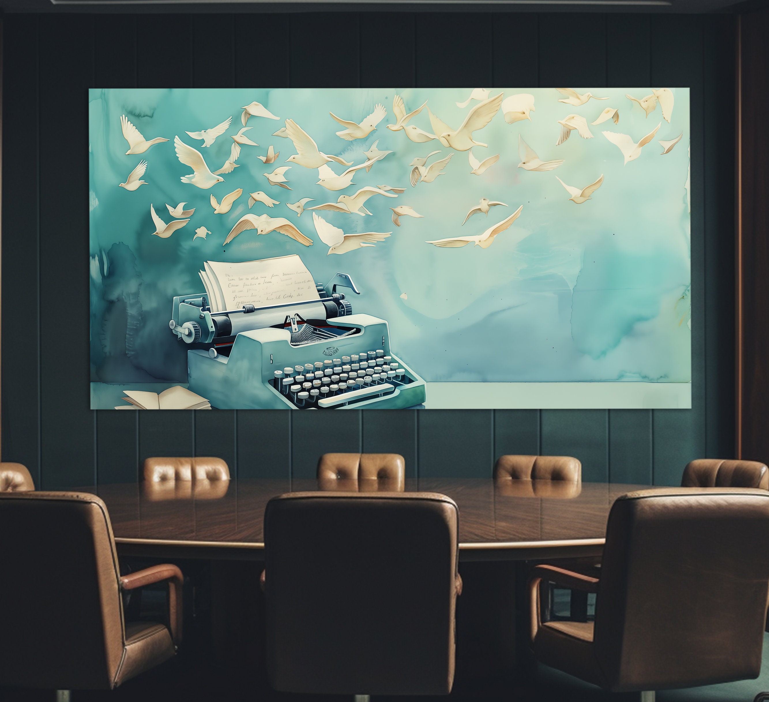 Abstract Typewriter Canvas Print, Writer Gift, Typewriter Poster ...