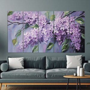 Lilac Flowers Canvas Print, Floral Wall Decor, Romantic Wall Art ...