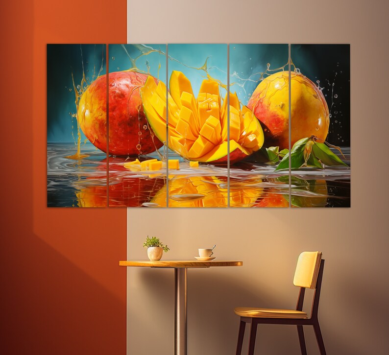 Colorful Mango Canvas Print, Kitchen Wall Art,mango Poster, Kitchen Wall Decor, Restaurant Wall ...