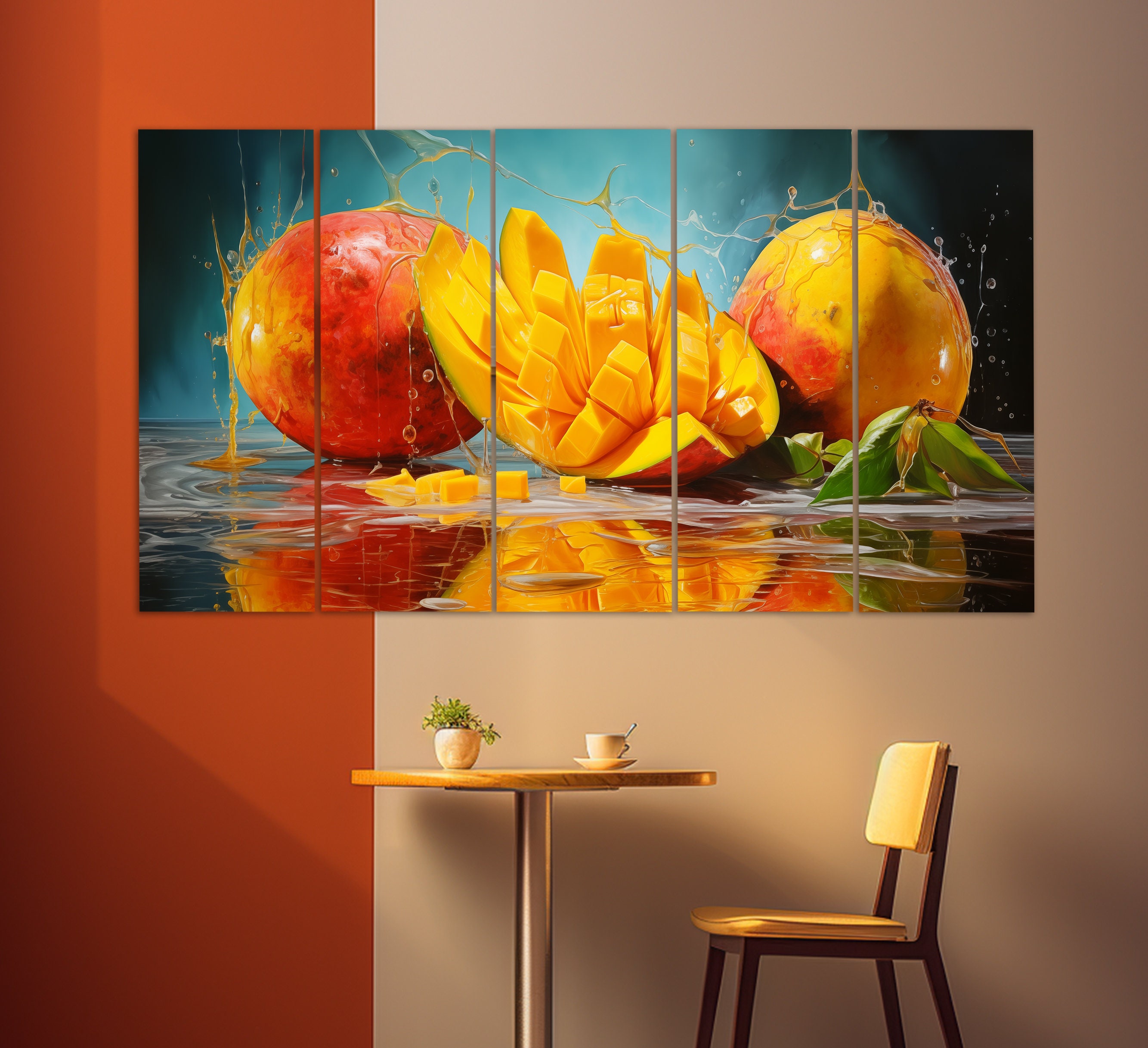 Colorful Mango Canvas Print, Kitchen Wall Art,mango Poster, Kitchen ...